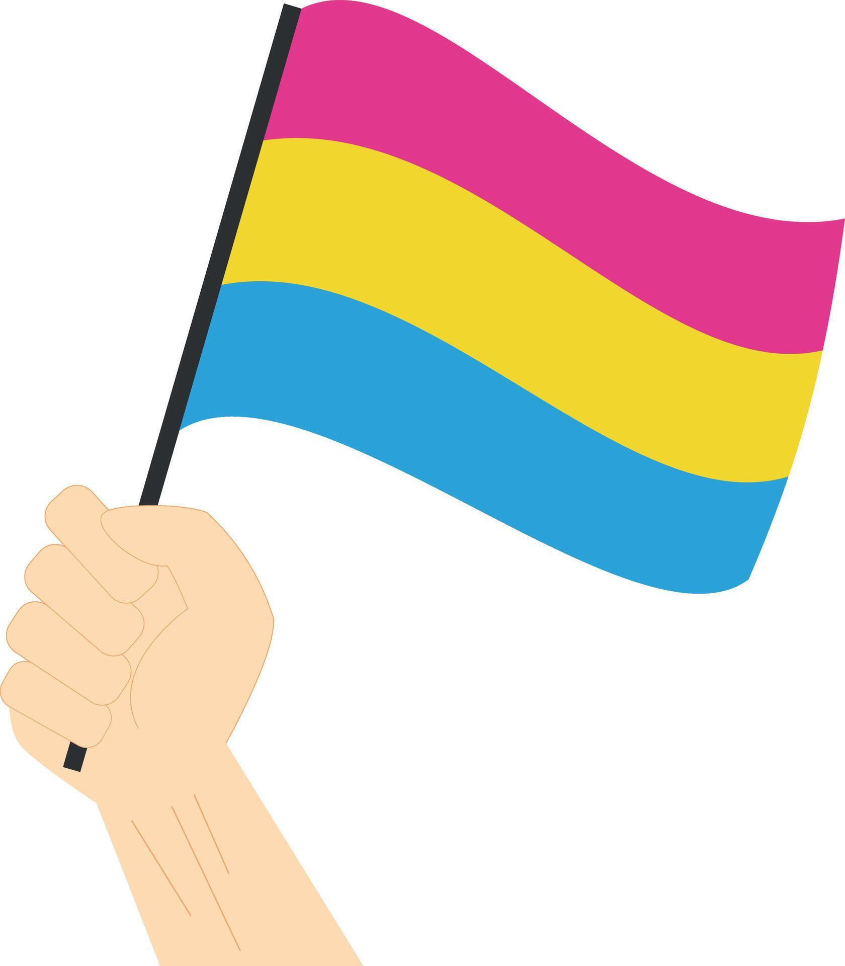 Hand Holding And Raising Pansexual Pride Flag Isolated On White Background 46157957 Vector Art