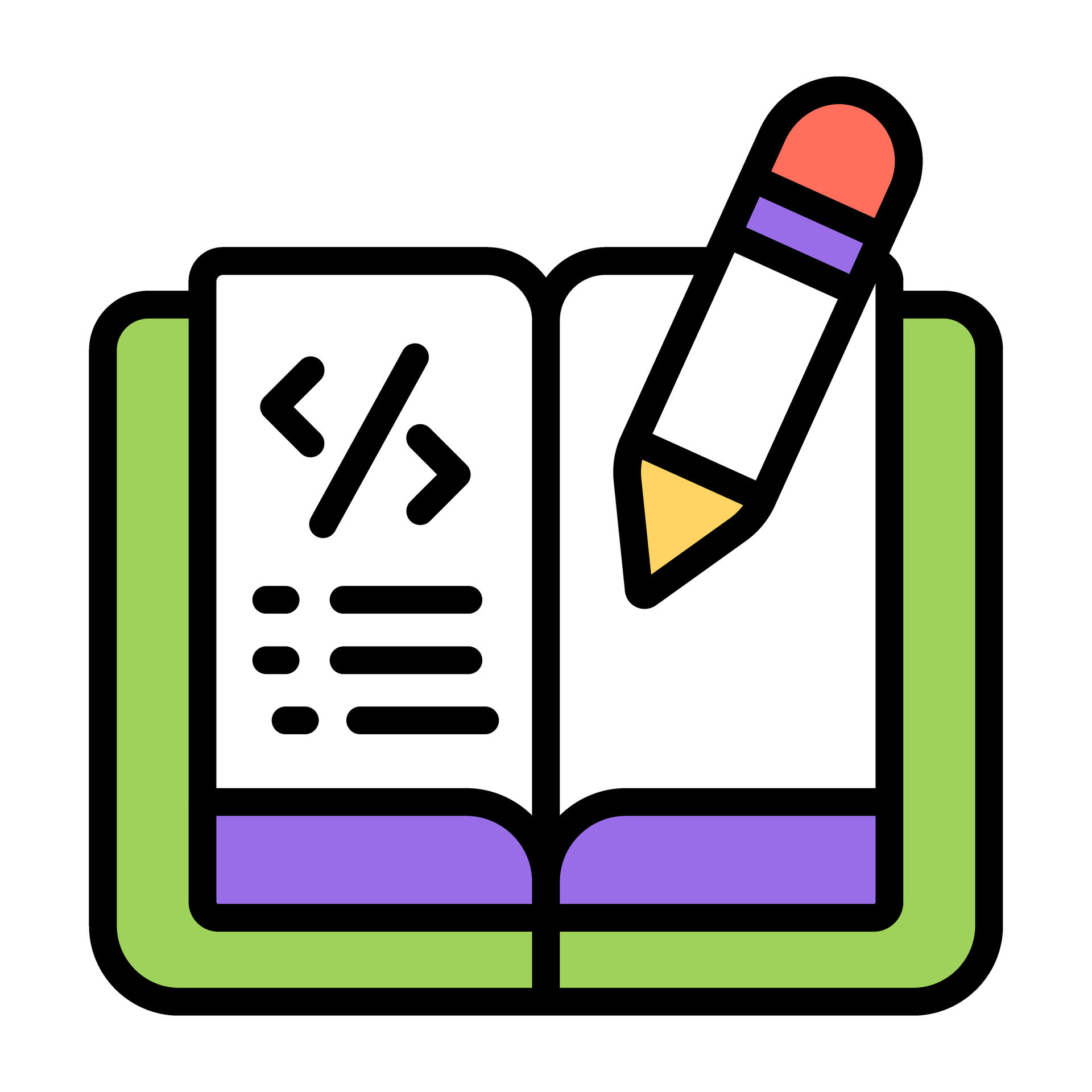 An icon design of coding book 46164848 Vector Art at Vecteezy