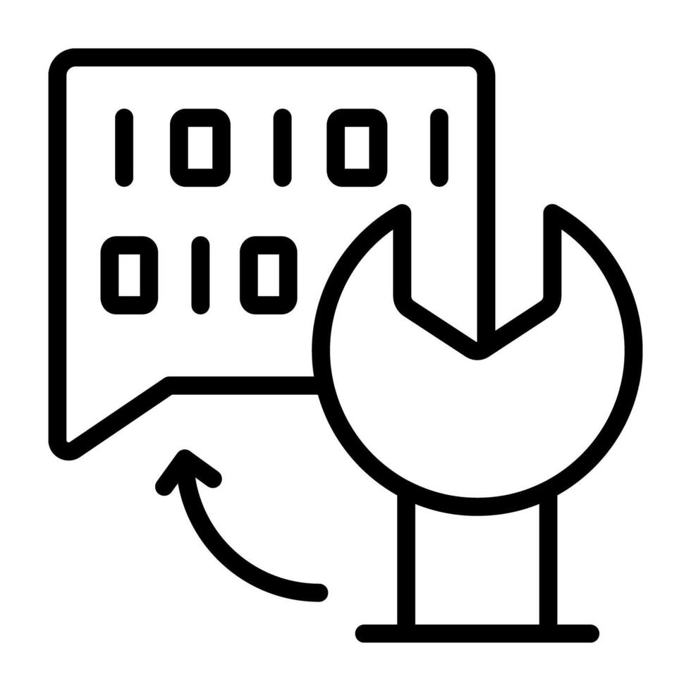 A linear design icon of binary chat 46165036 Vector Art at Vecteezy