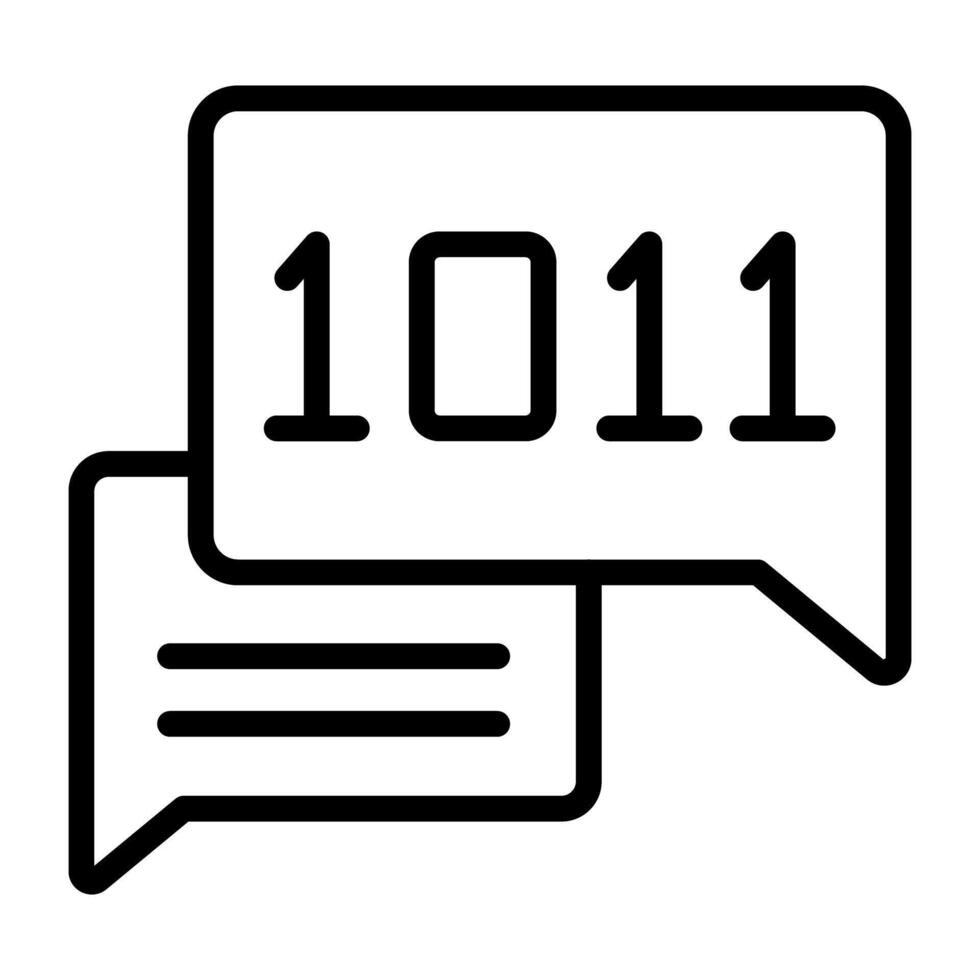 A linear design icon of binary chat 46165333 Vector Art at Vecteezy