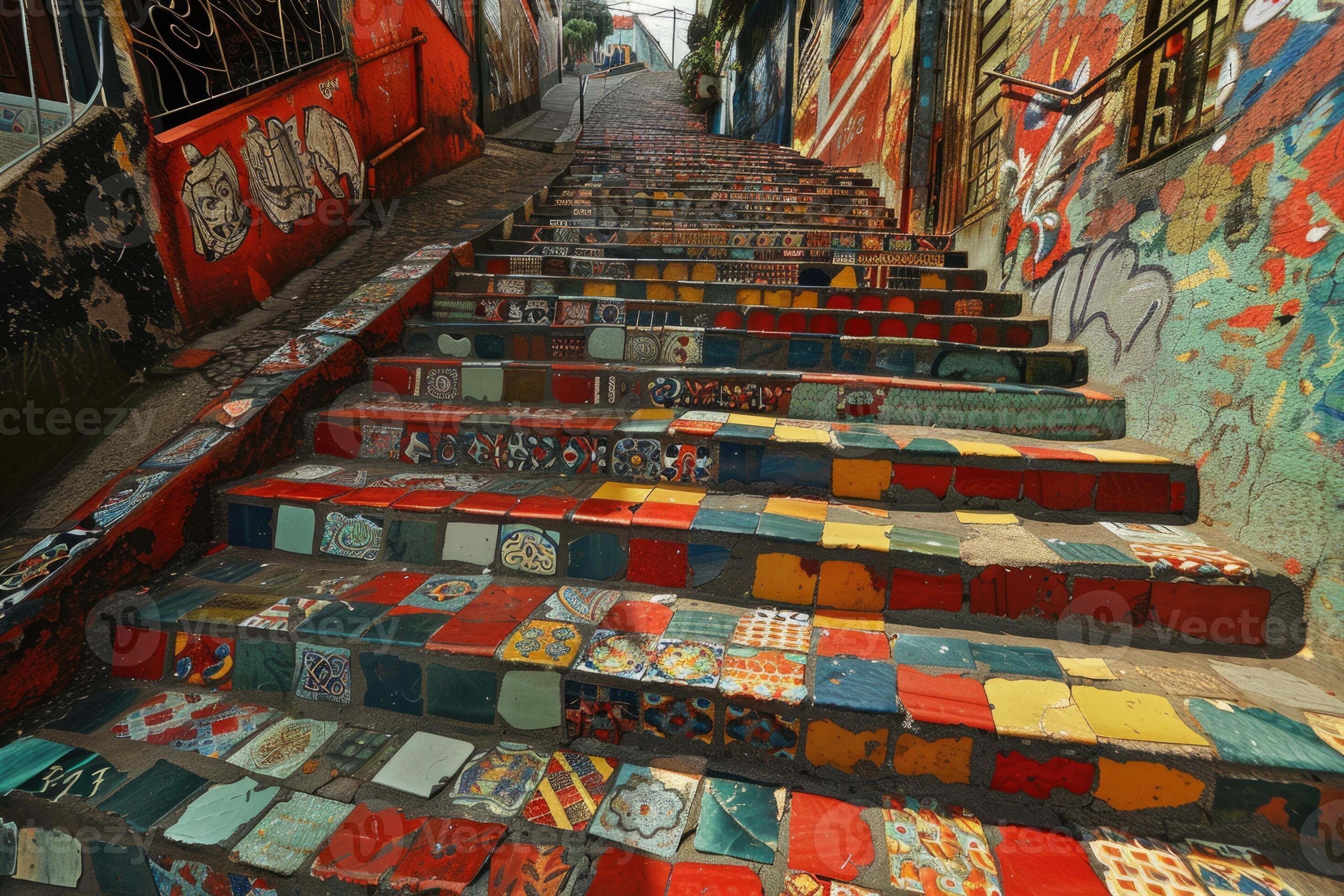 Escadaria Selaron Famous Public Steps Of Artist Jorge Selaron In Rio De