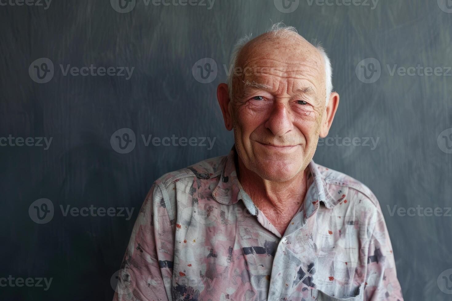Portrait of happy older man on gray background. 46178768 Stock Photo at ...