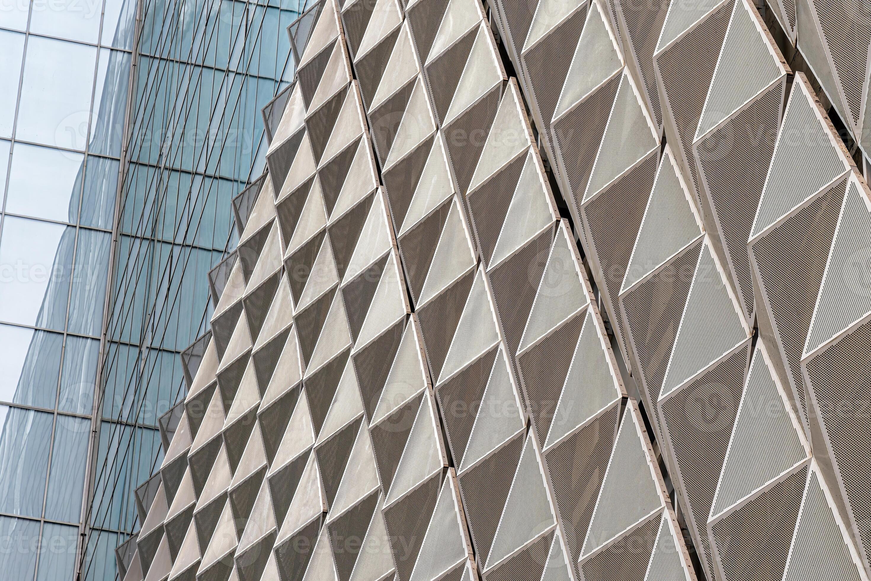 Fragment of a modern building. Abstract geometric background. Part of ...