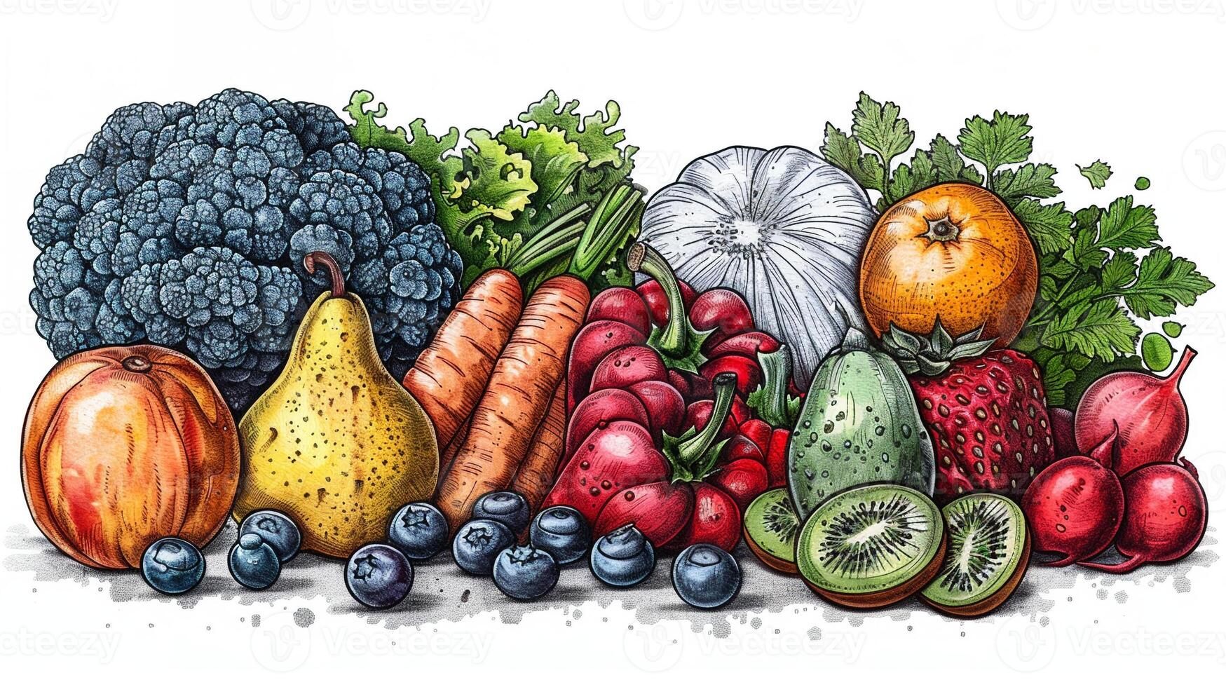 Fruits And Vegetables Drawing Stock Photos, Images and Backgrounds for ...