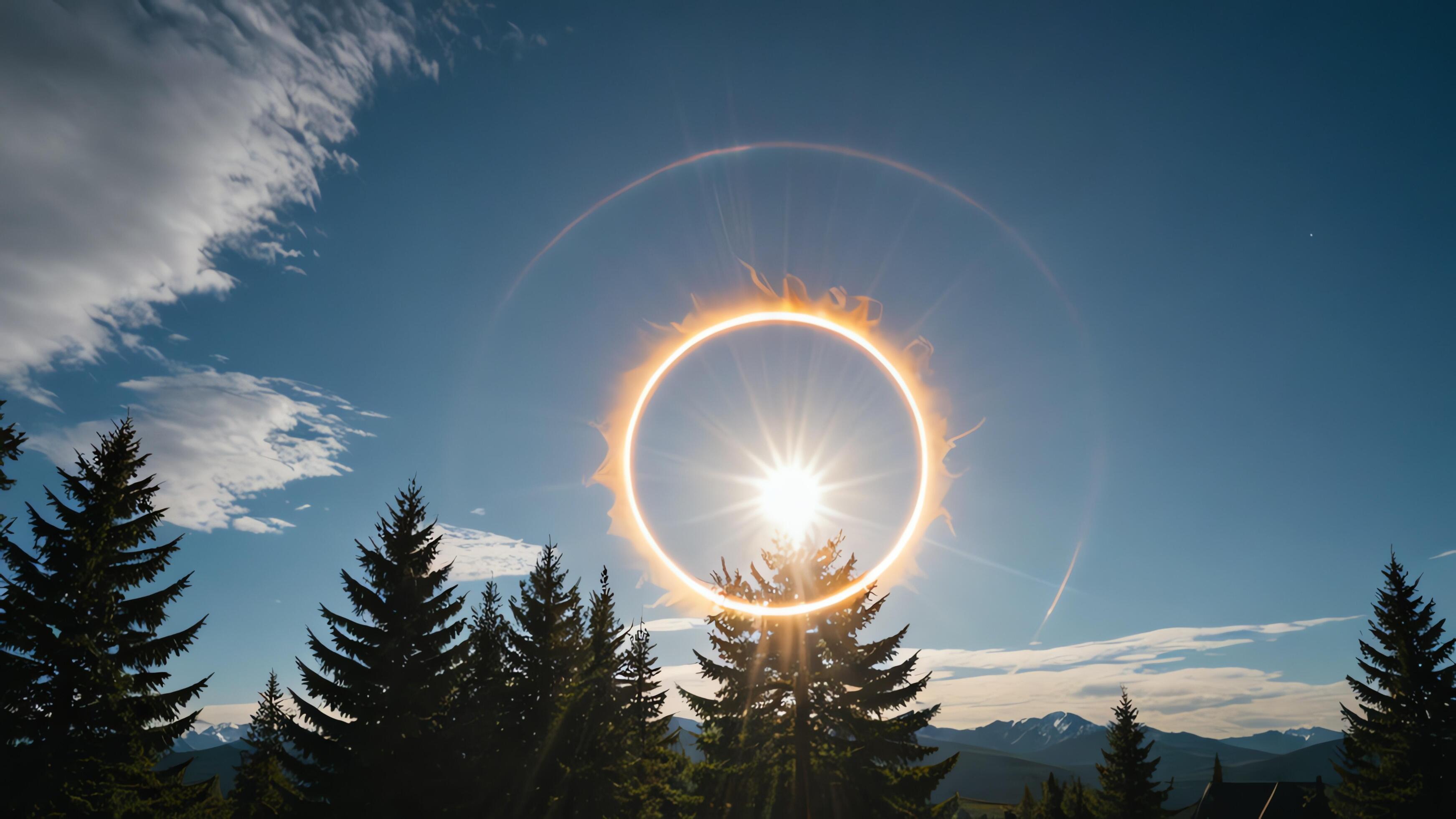 solar eclipse shown in the sky 46255962 Stock Photo at Vecteezy