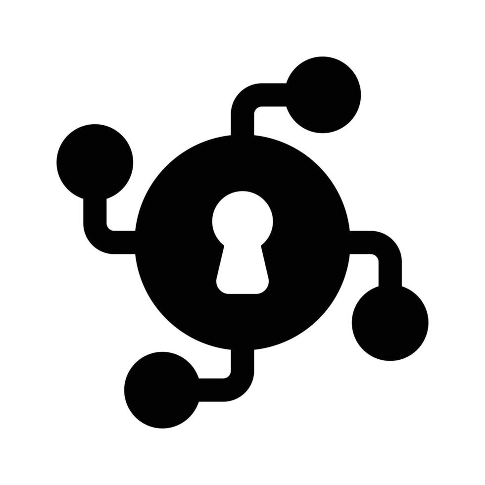 Keyhole With Network Nodes Denoting Of Network Security 46258192 Vector