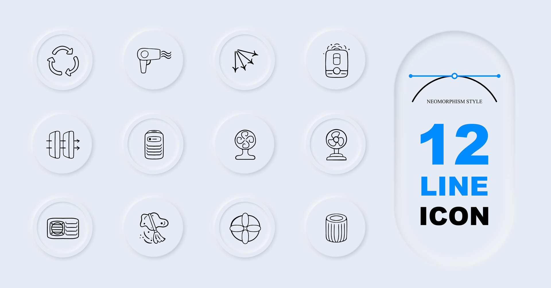Webset Of Ventilation Icons Airflow Fan Exhaust Ventilation System