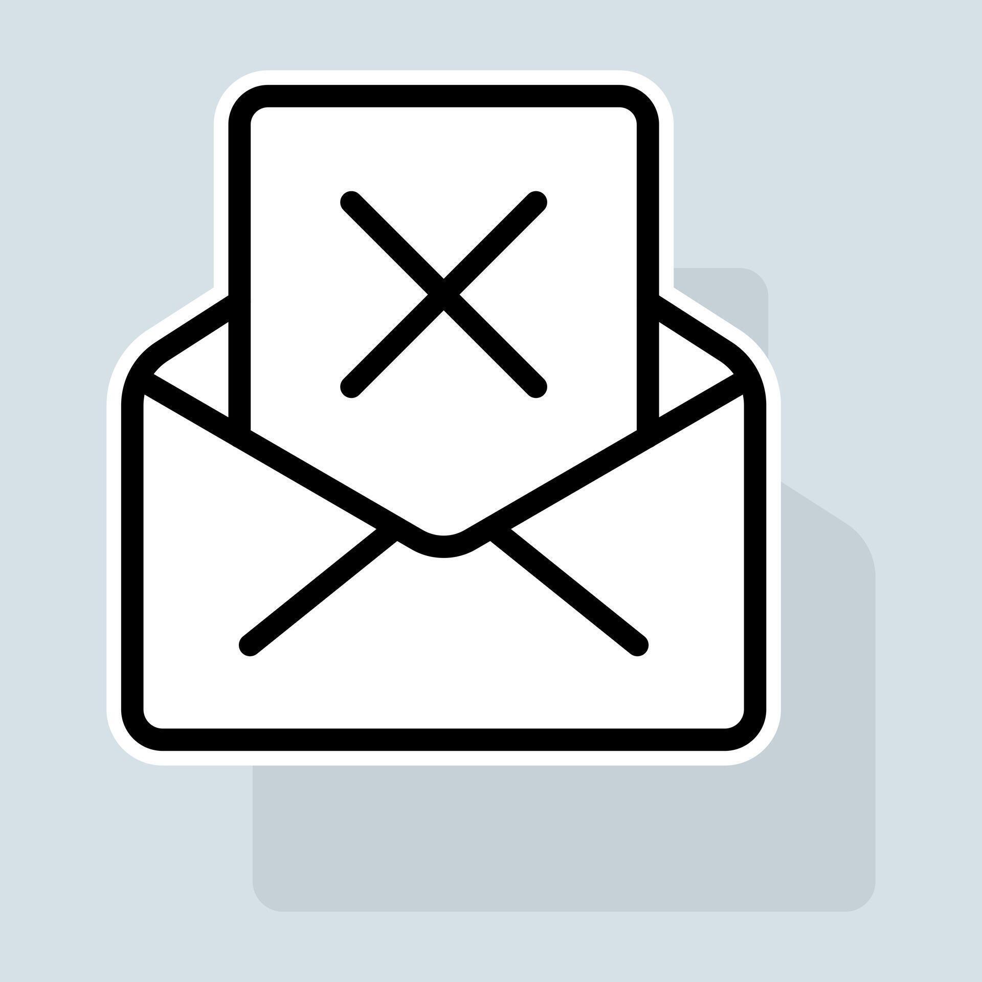 Mail With Cross Line Icon Banking Protection Mail Protection