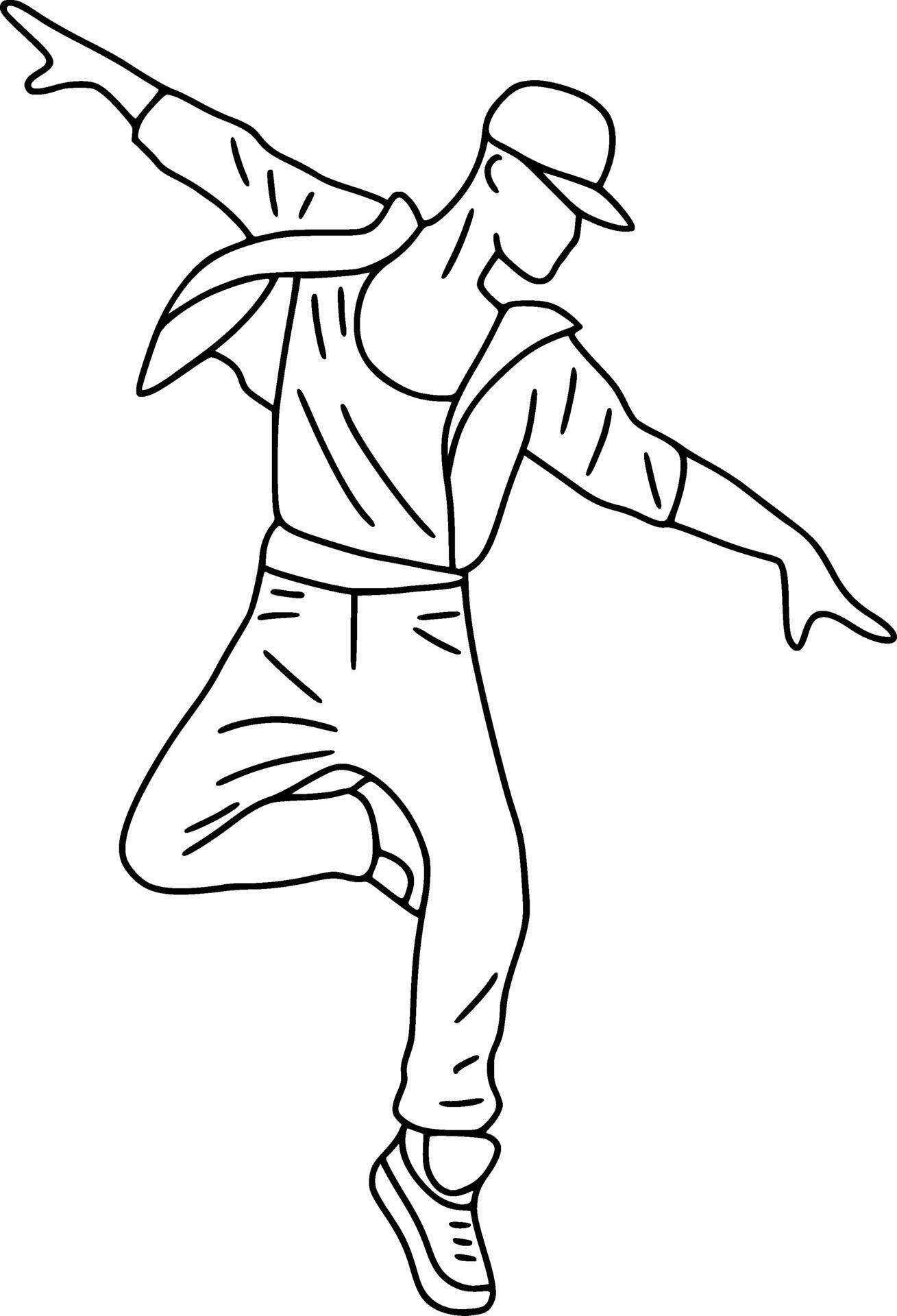 Modern Dancer Outline Illustration 46262502 Vector Art At Vecteezy