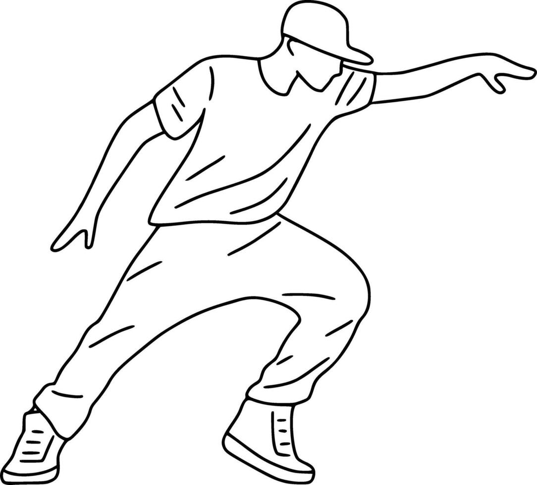 Modern Dancer Outline Illustration 46262520 Vector Art At Vecteezy