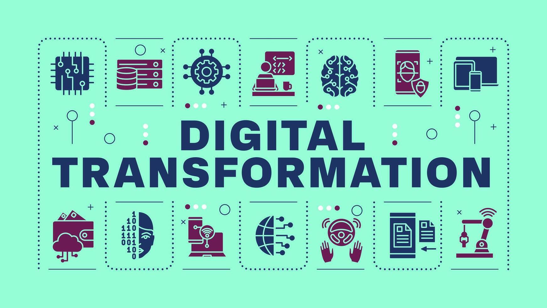 Digital Transformation Turquoise Word Concept Business Process