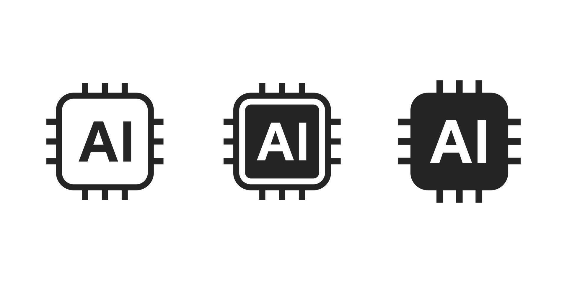 Artificial intelligence AI processor chip icon symbol. AI system icon ... Artificial intelligence AI processor chip icon symbol. AI system icon ...