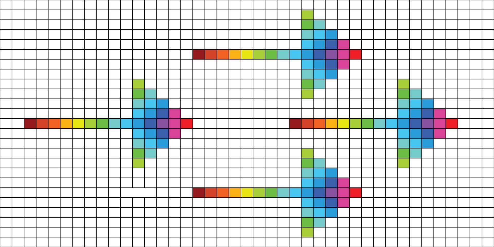 Arrow rainbow design. Arrow direction pointer multi color point to the ...