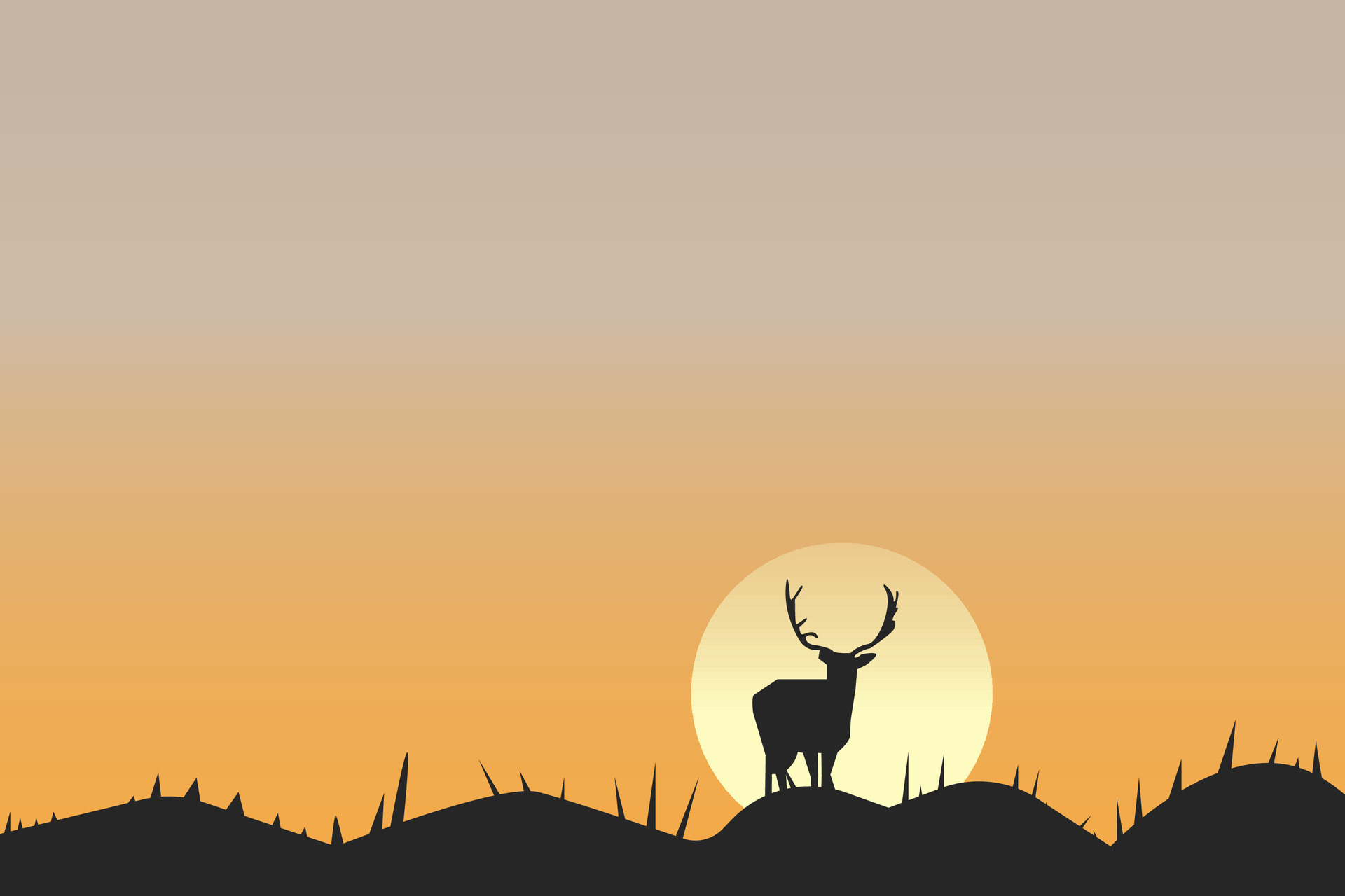 silhouette deer with a colorful sunset. 46265027 Vector Art at Vecteezy