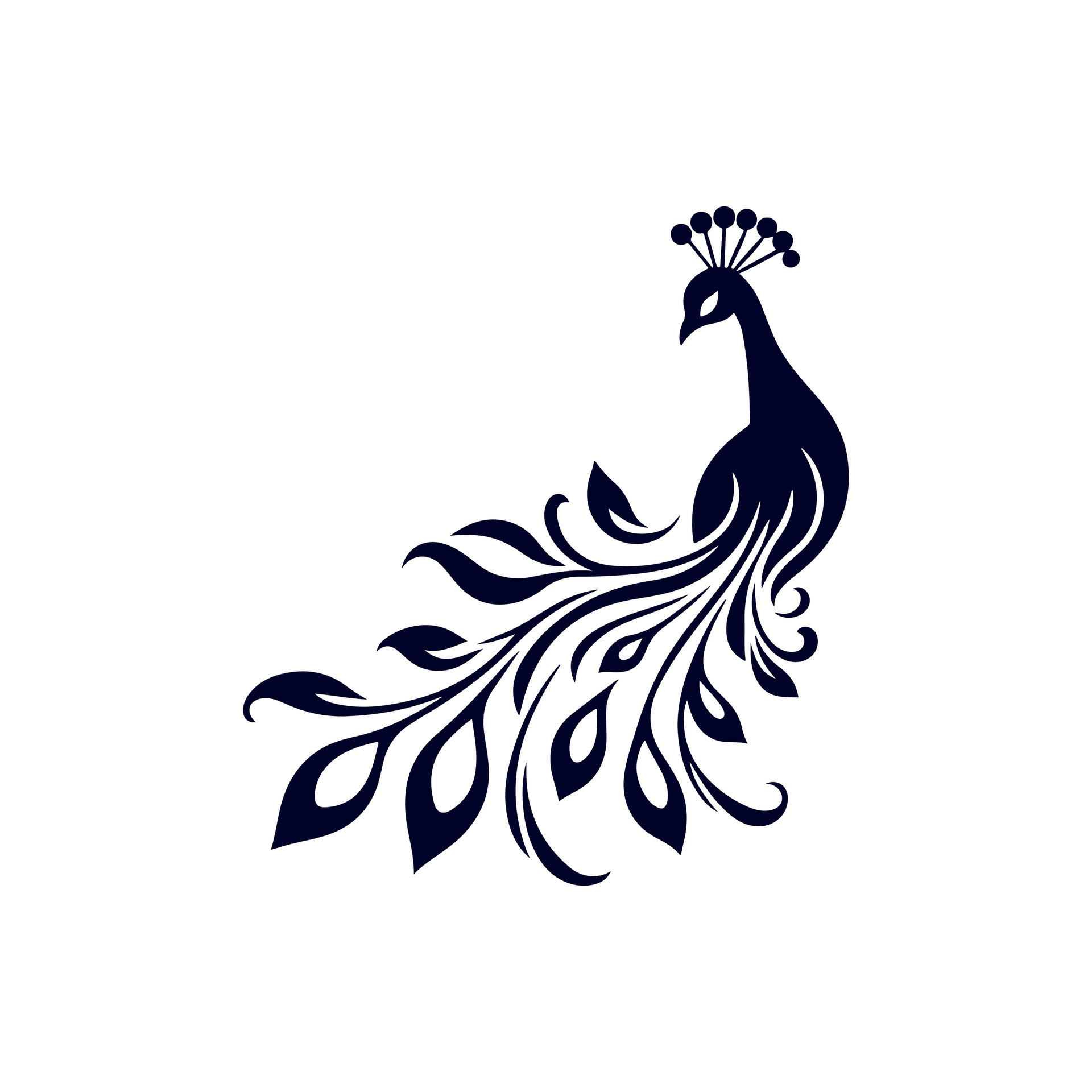 Peacock Silhouette Clip Art Isolated Illustration On White Background 46271315 Vector Art At