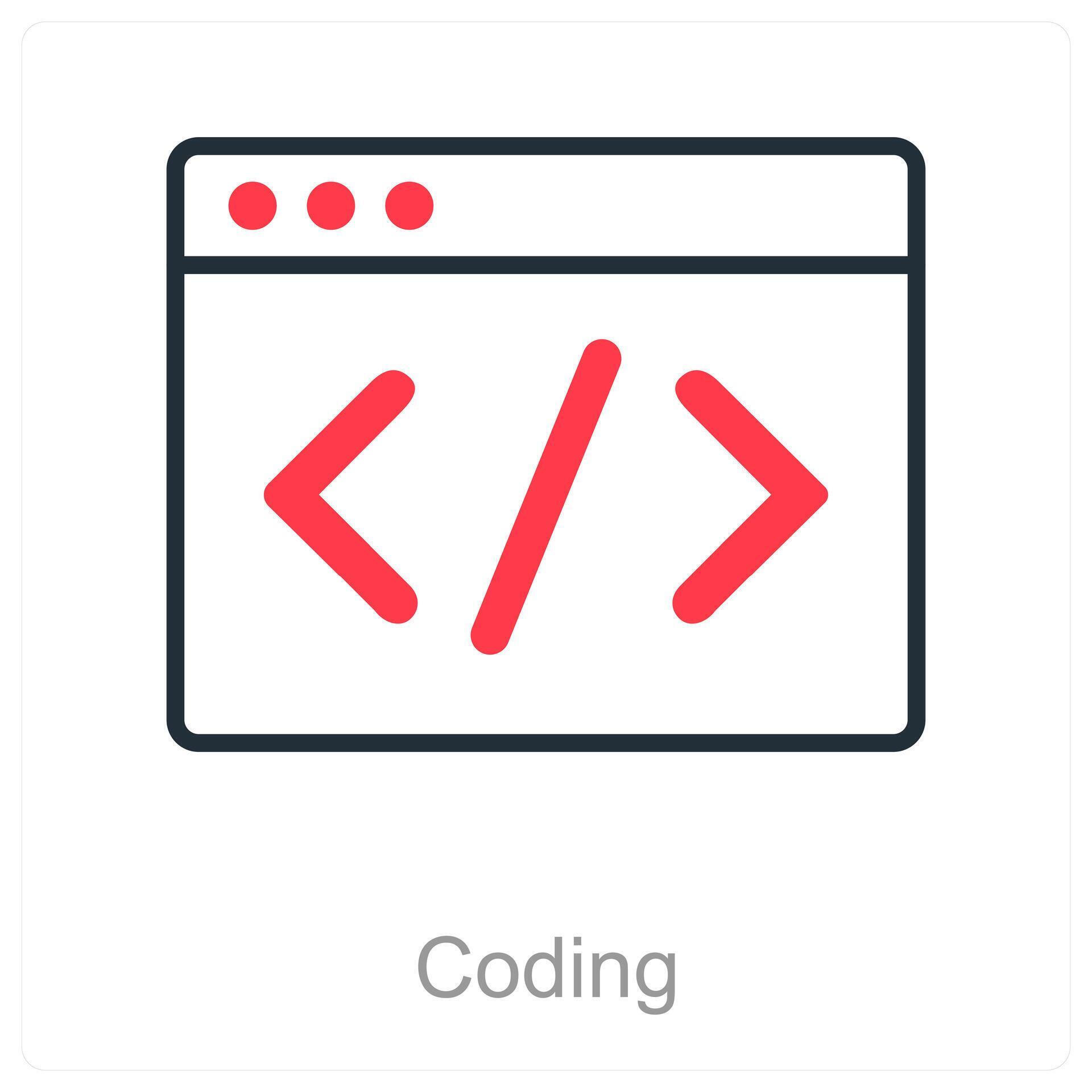 Coding and code icon concept 46283637 Vector Art at Vecteezy