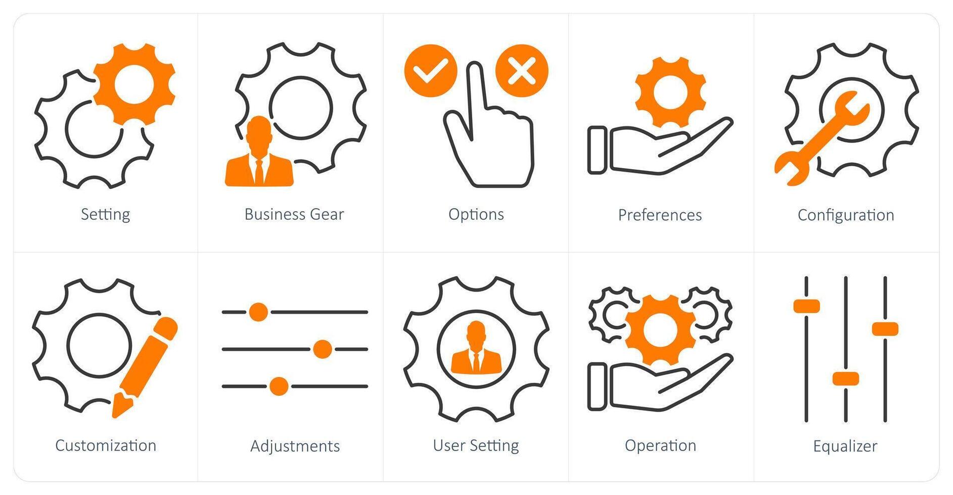 A Set Of 10 Settings And Configuration Icons As Setting Business Gear Options 46284407 Vector