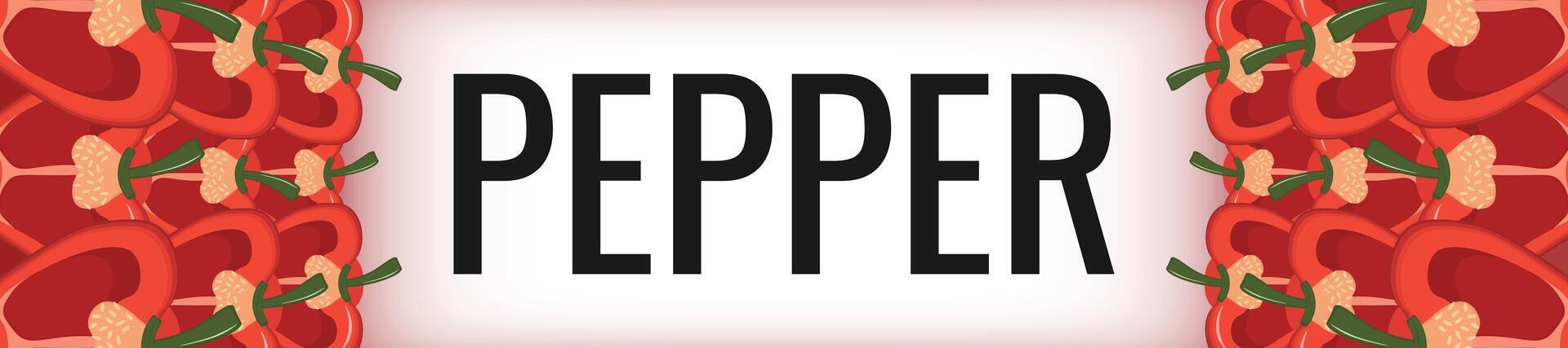 Cute cartoon red pepper frame. Vegetable pepper border 46285549 Vector ...