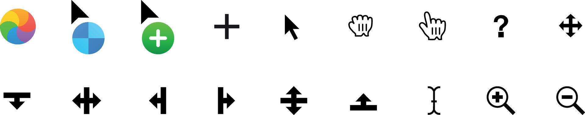 Mouse Cursor Pointer Anchor Click Collection Set Symbol Icon Basic Os Icon Clicking Pointing