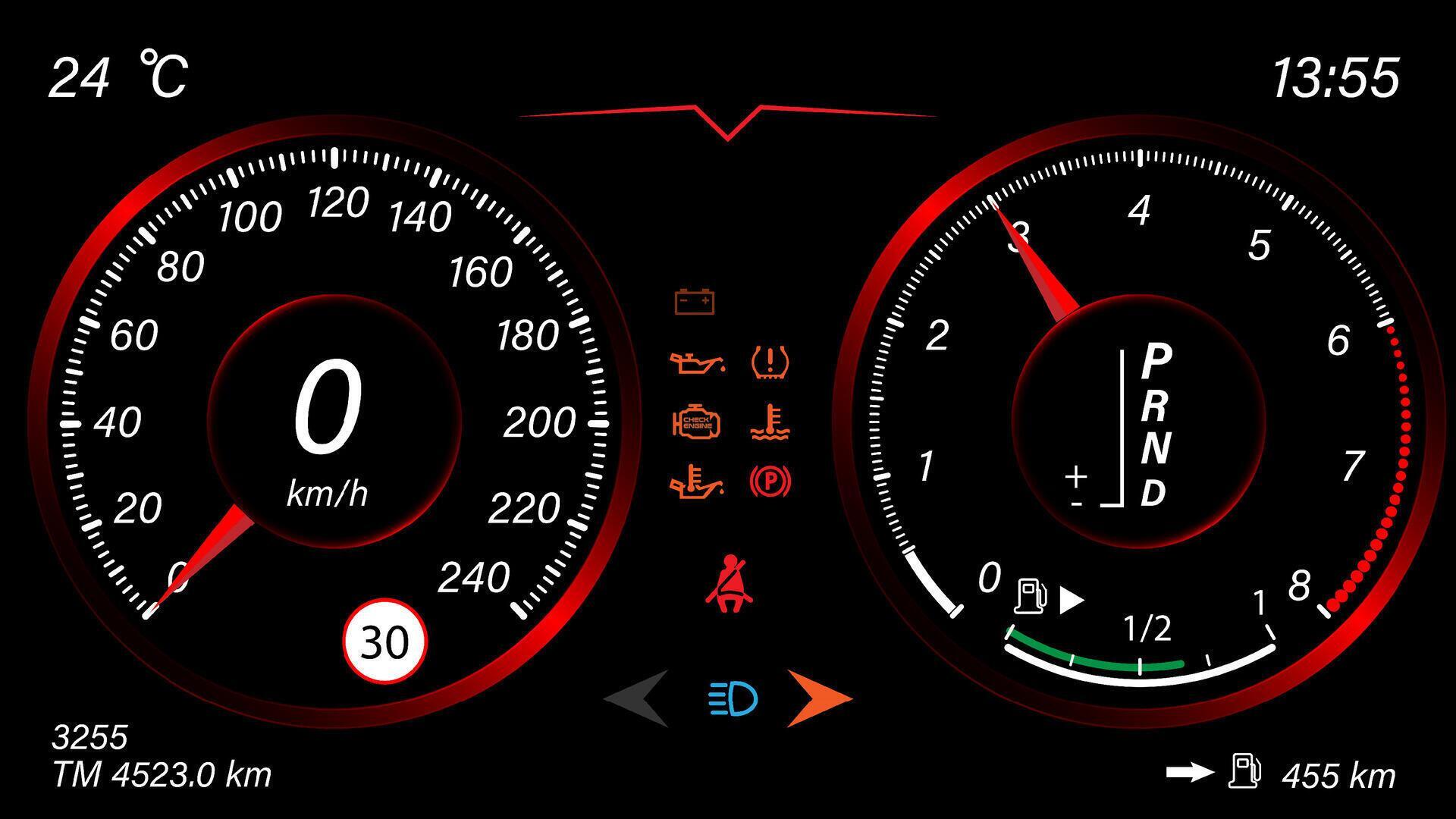 Speedometer speed car auto dashboard design. Speed meter abstract ...