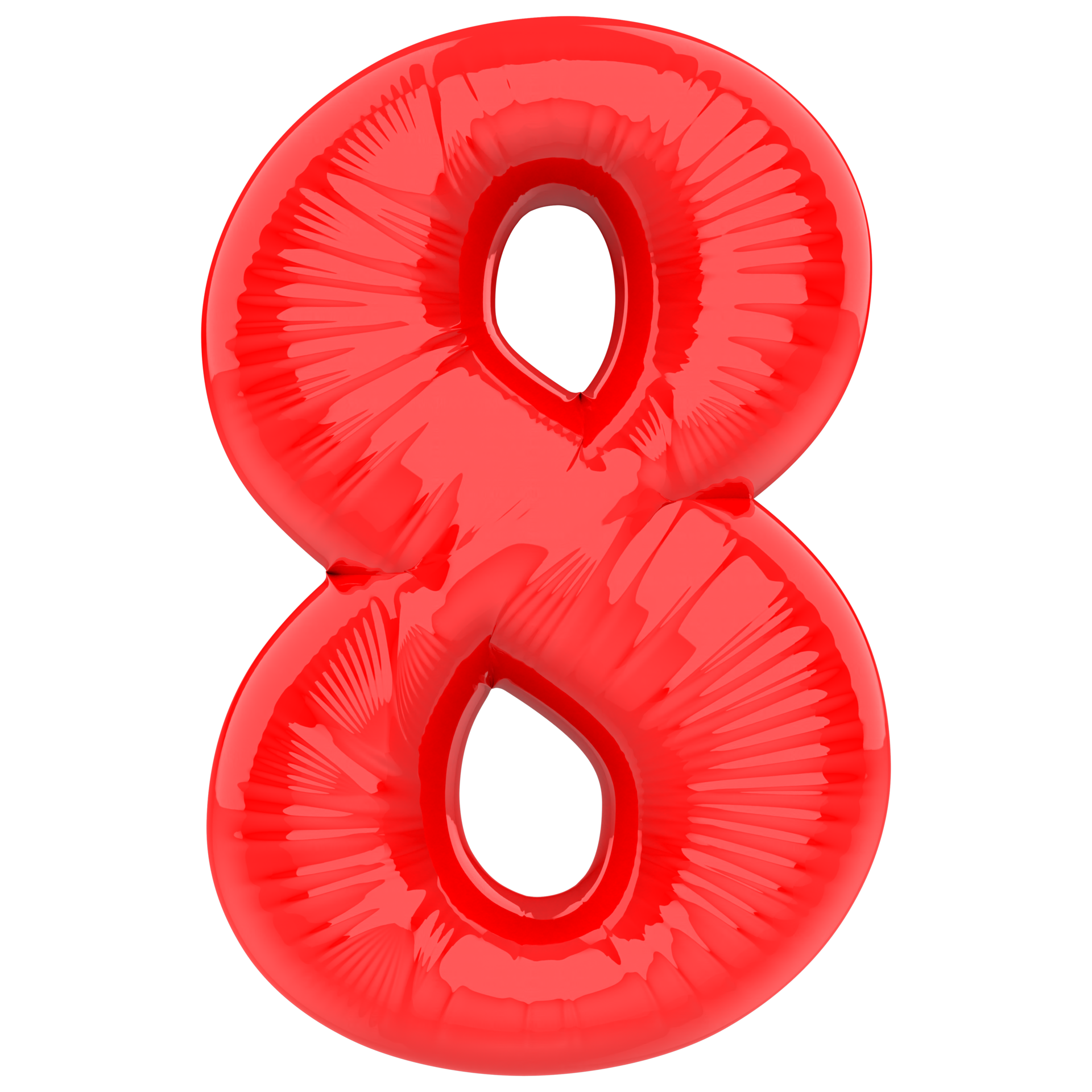 Number 8 Red 3D Render 46301607 PNG