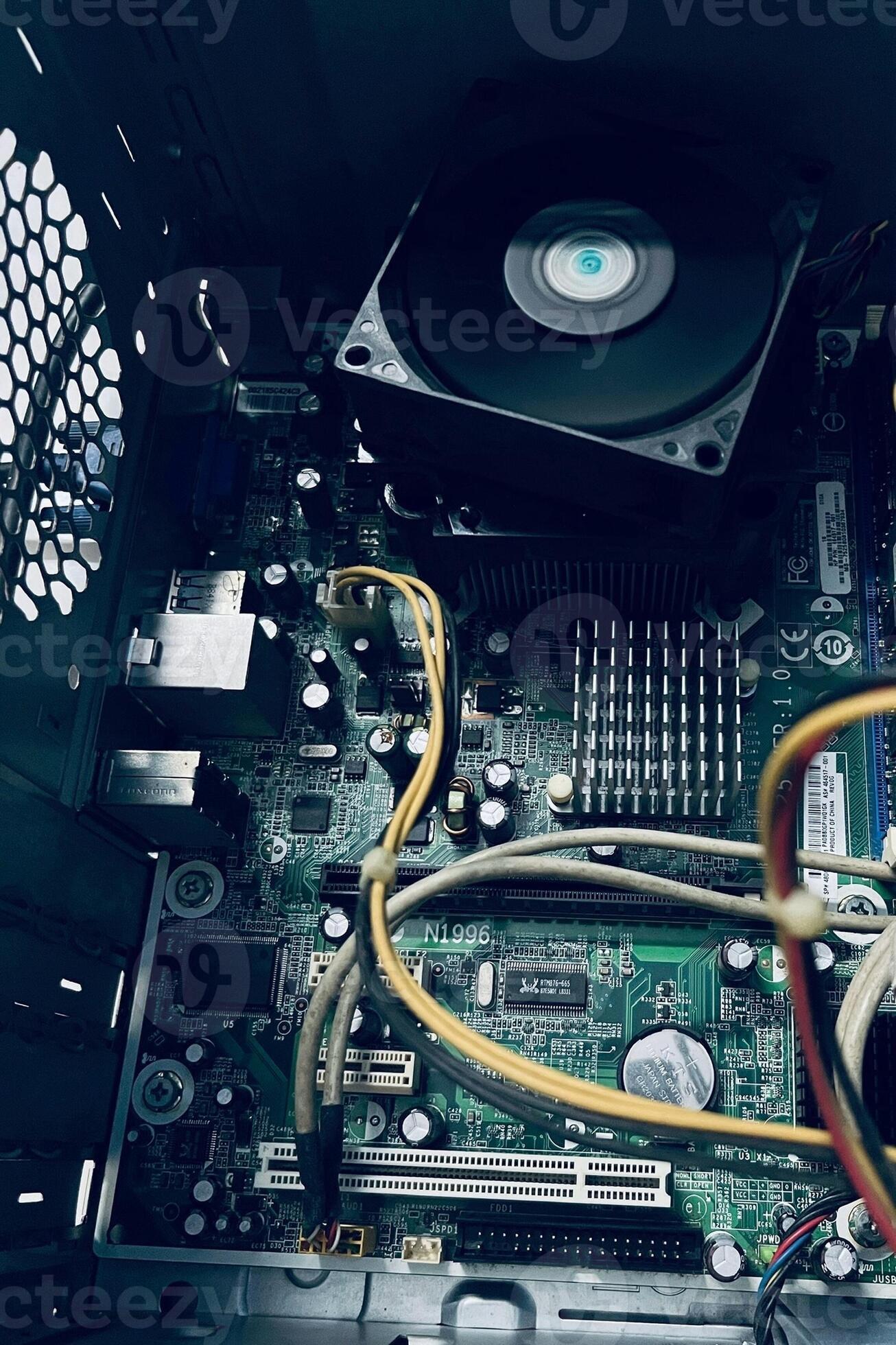 A closer view of a CPU parts 46302738 Stock Photo at Vecteezy