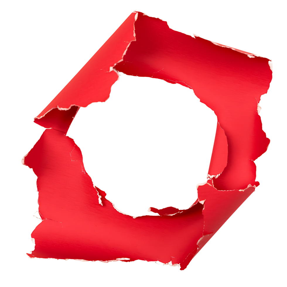 Hole In Red Paper Clipped Transparency 46304048 Png