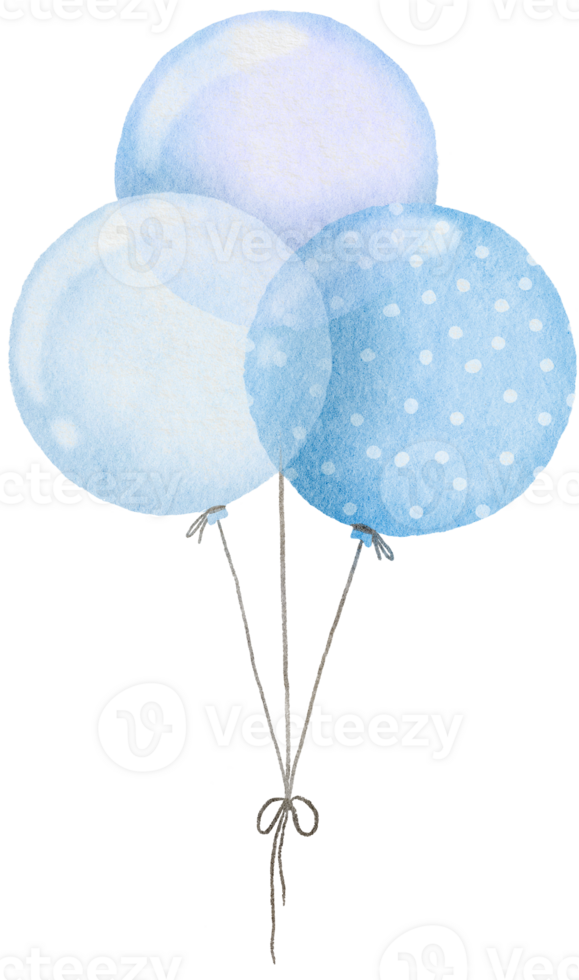 Watercolor Blue Balloons 46304388 PNG