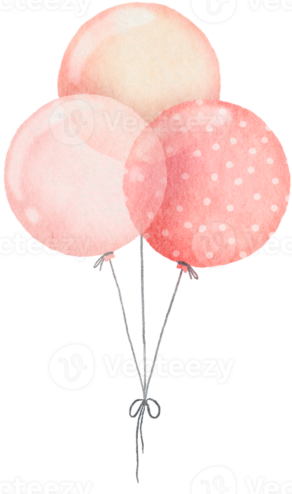 Watercolor Pink Balloons 46304533 PNG