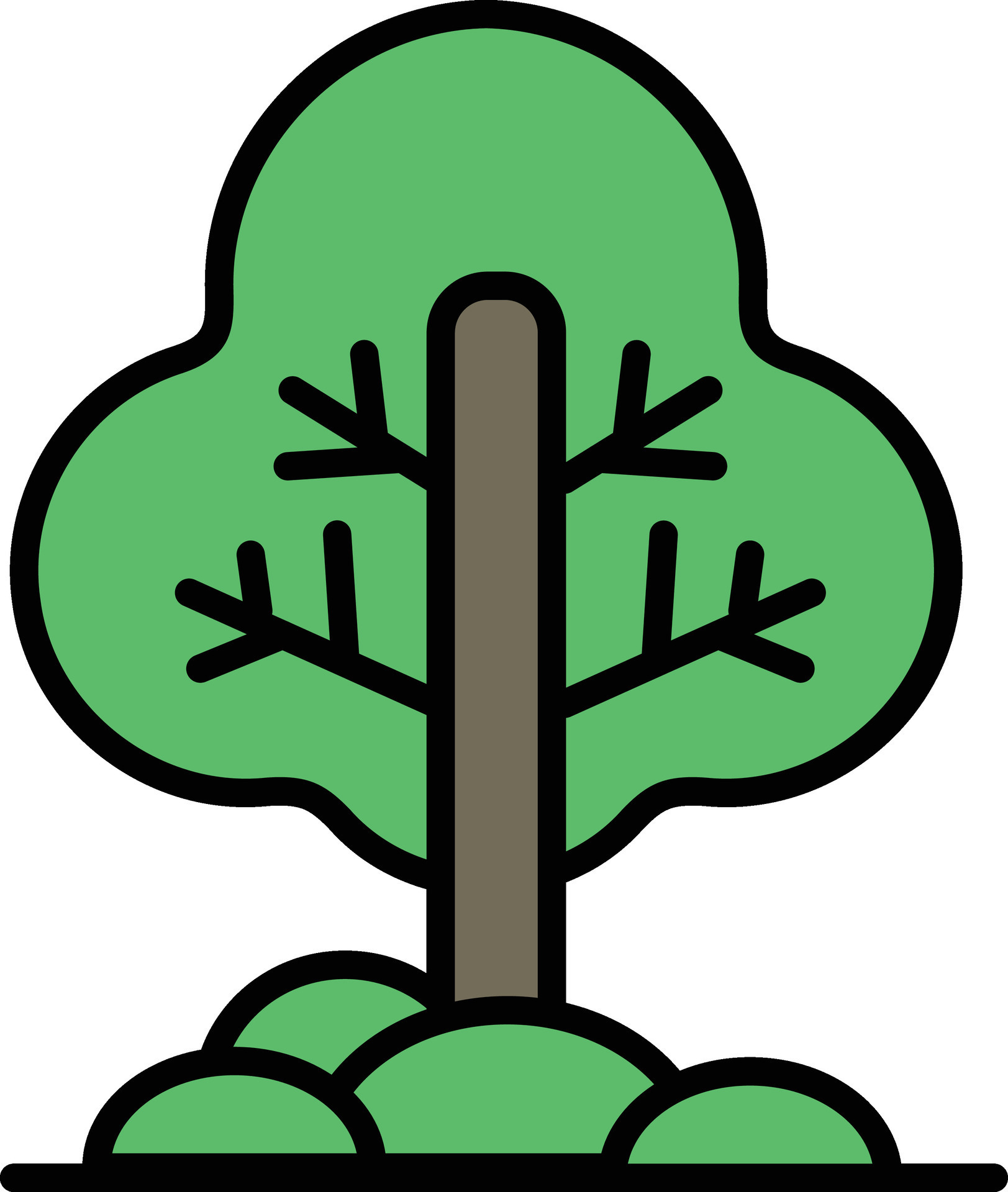 A tree with a trunk and branches 46319243 Vector Art at Vecteezy