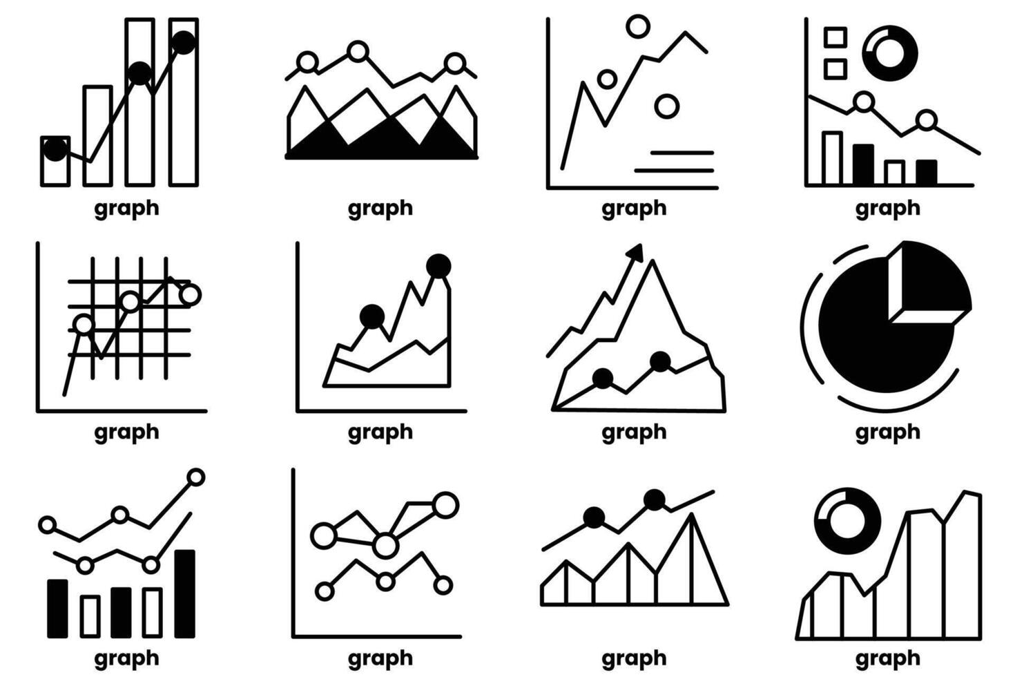 A set of graphs are shown in a grid 46319519 Vector Art at Vecteezy