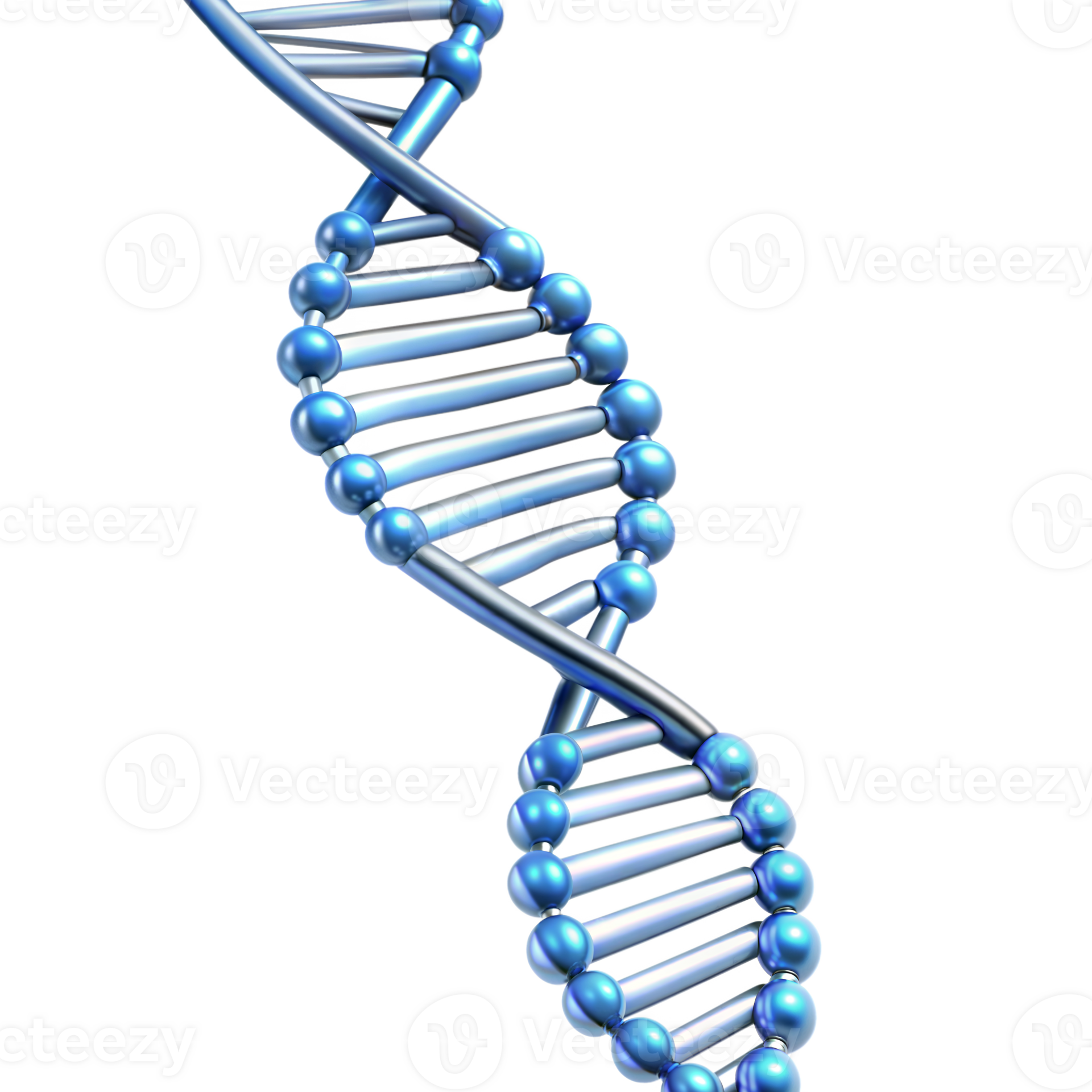 Blue DNA double helix structure on transparent background 46323575 PNG