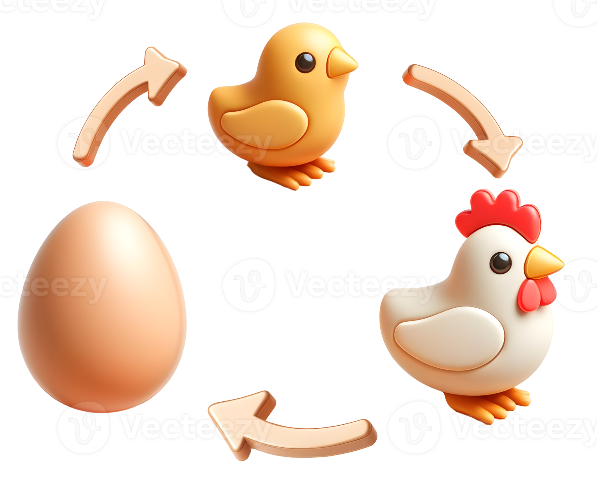 Egg Chick Chicken Life Cycle 3d Illustration Graphic 46330449 Png