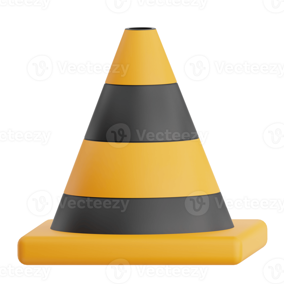 3D Render Construction Cone Icon Illustration. Isolated on Transparent background 46331537 PNG