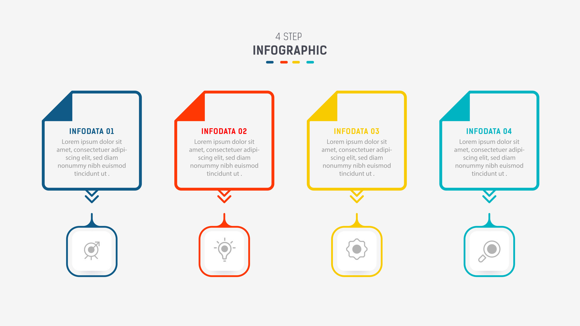 Three Step Infographic label design template with line icons. process ...