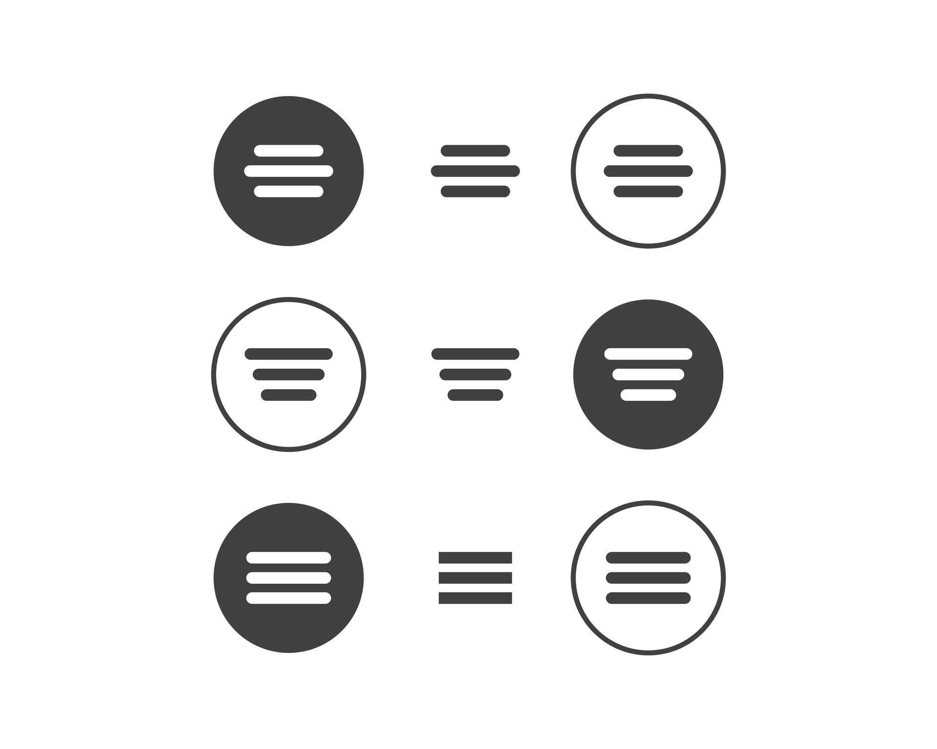 Hamburger Menu Icon Buttons For Website Ui Navigation Mobile App