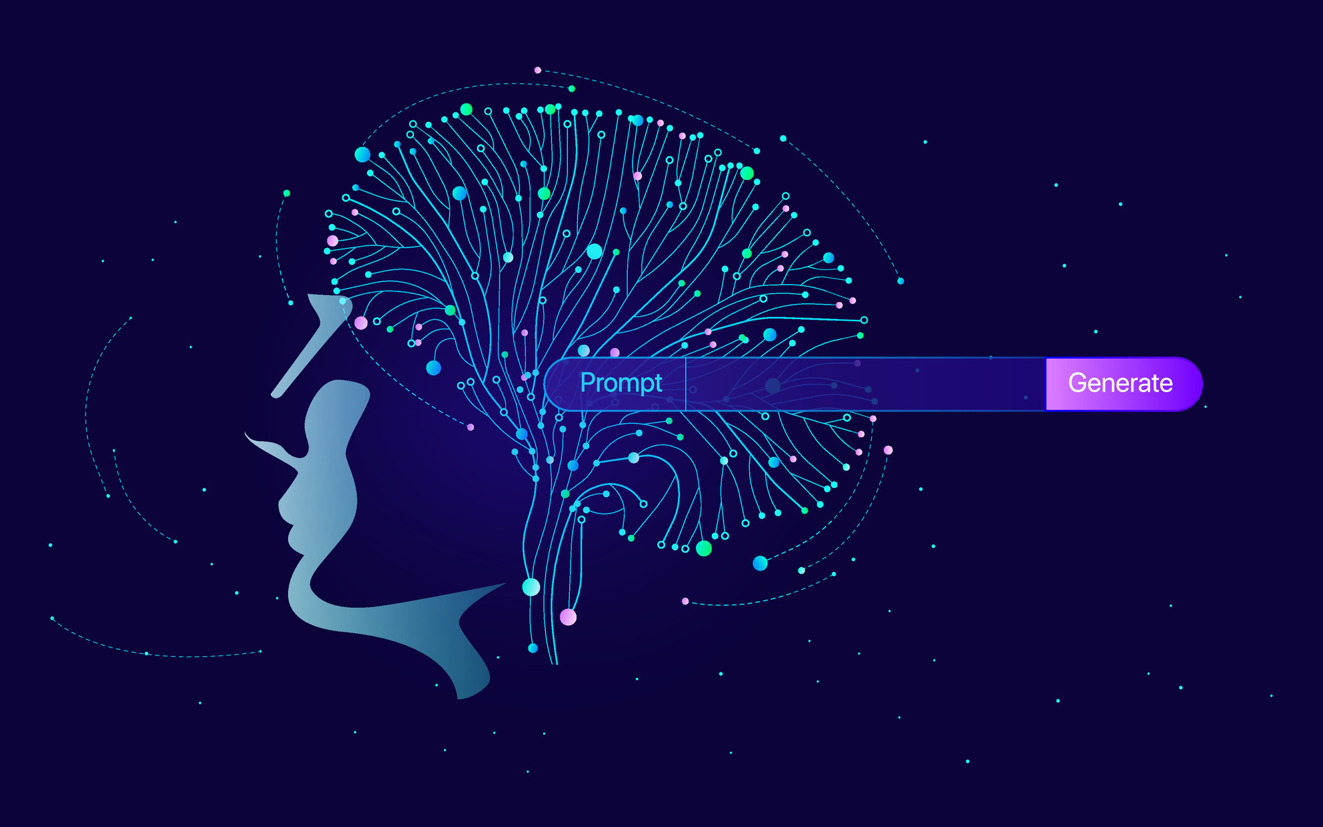 Illustration Of Abstract Stream Information With Cyan Line And Dot Big