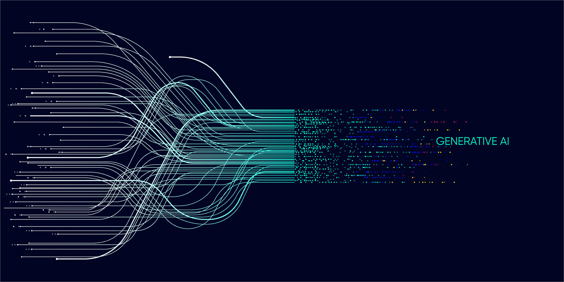 Illustration of abstract stream. Artificial intelligence. Big data ...