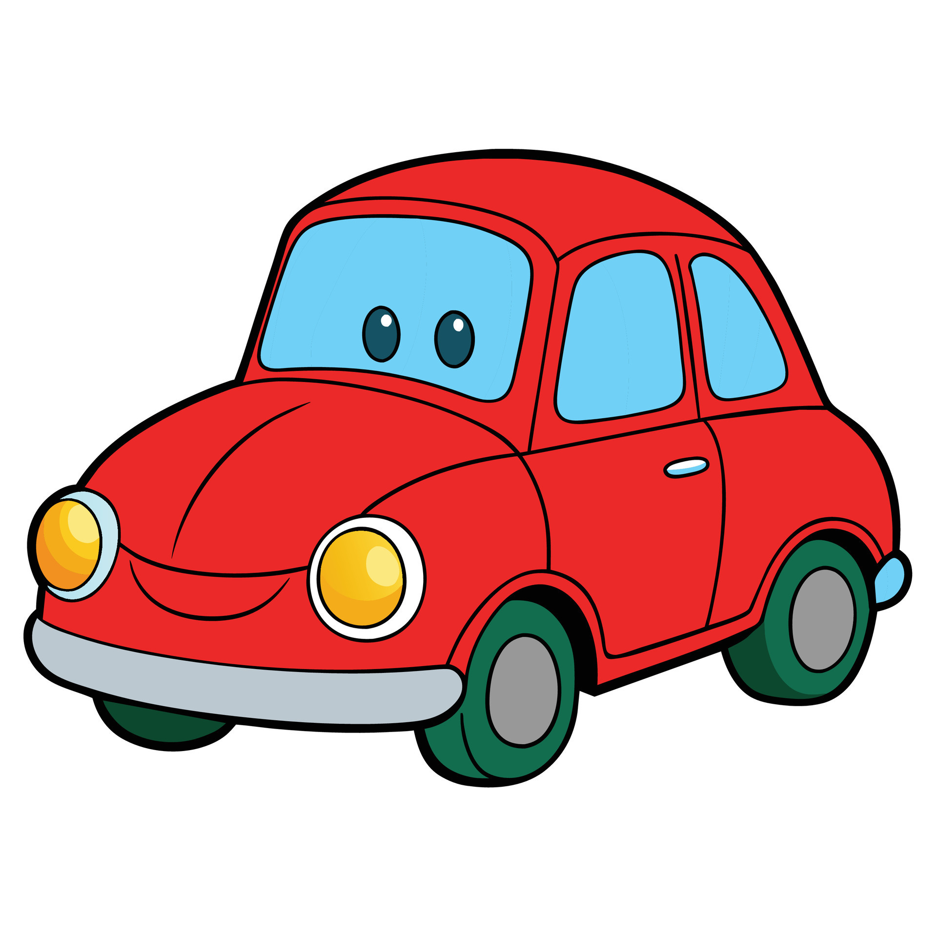 Cartoon Style Red Old Vintage Car Isolated on White Background 46334602 ...