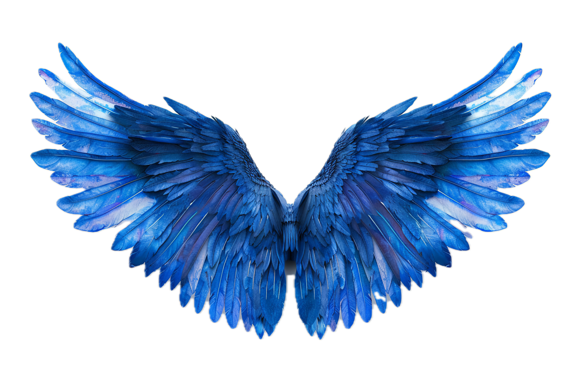 Vibrant Blue Angel Wings with Feathery Detail. 46336272 PNG