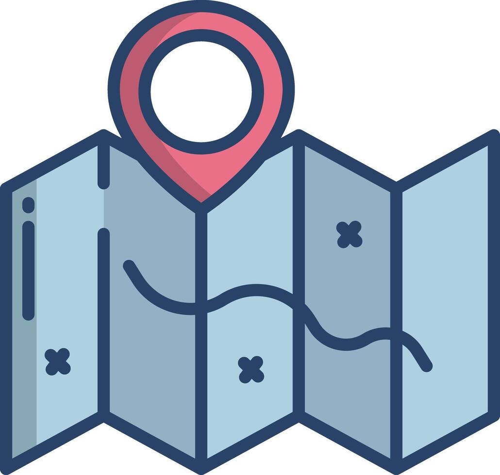 Map linear color illustration 46337887 Vector Art at Vecteezy