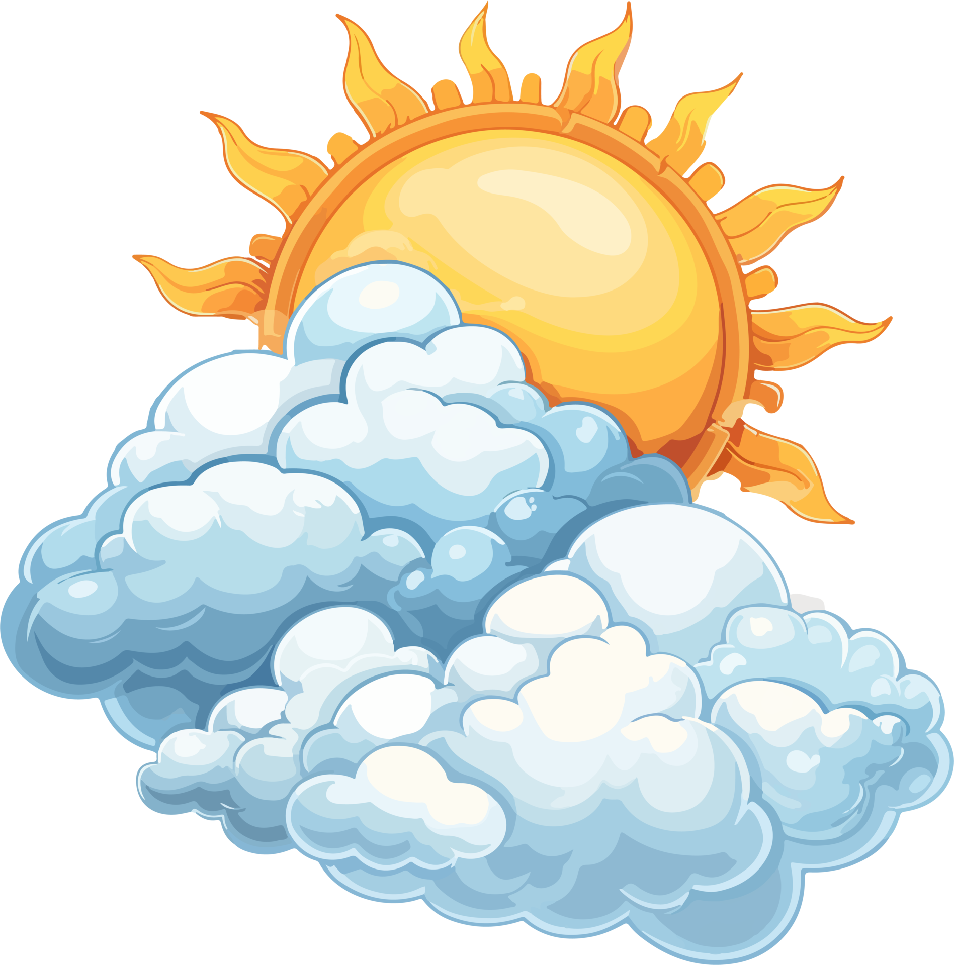 Cloud and sun clipart design illustration 46339351 PNG