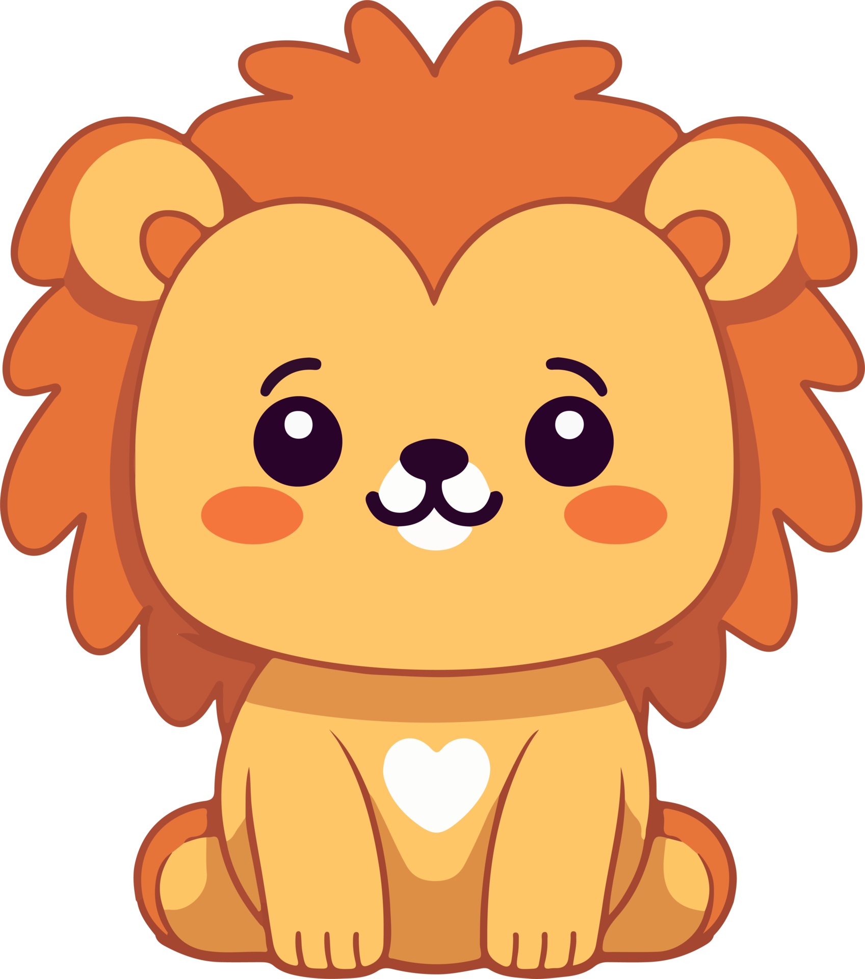 Cute lion clipart design illustration 46339575 PNG