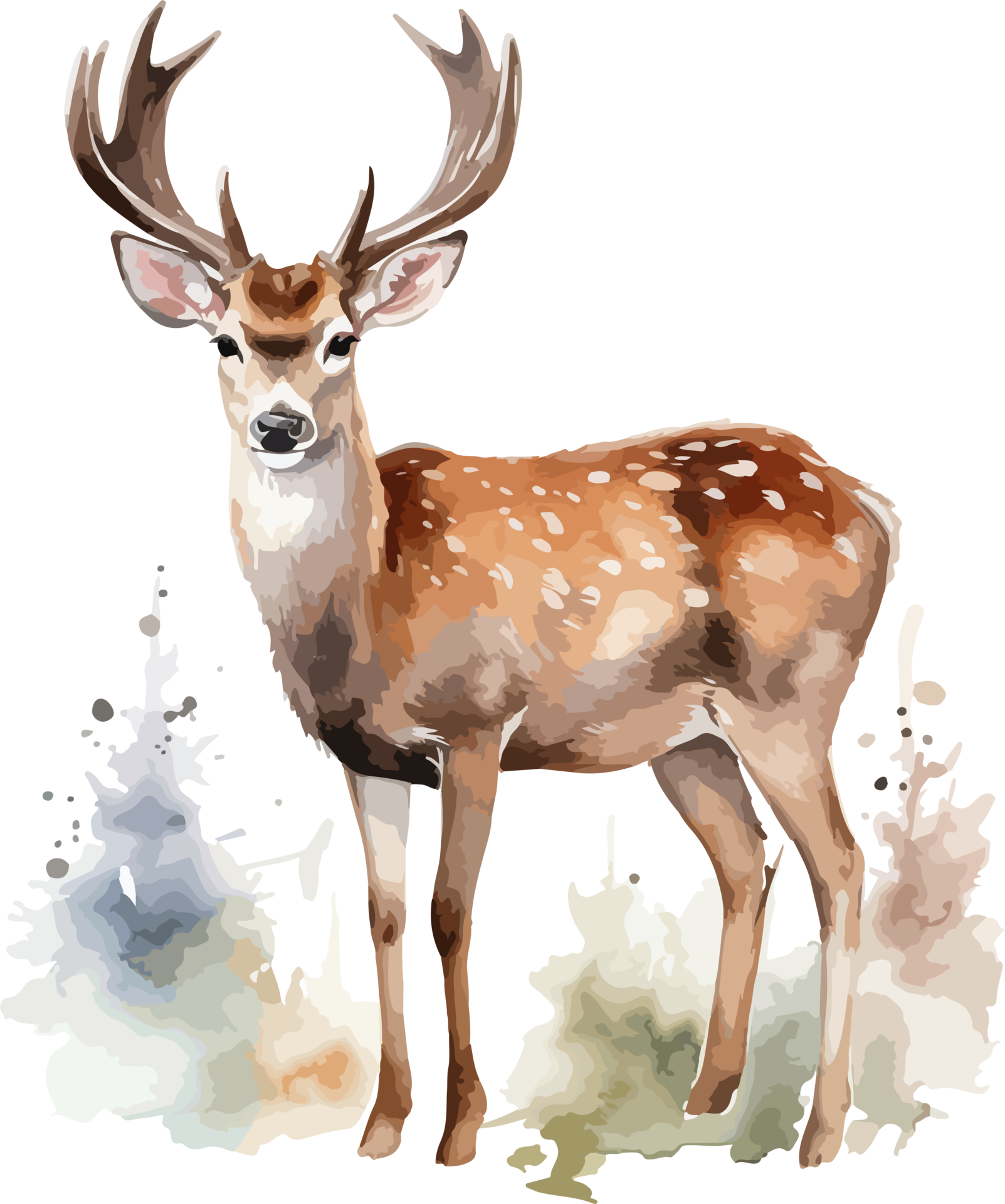 Watercolor deer clipart design illustration 46340032 PNG
