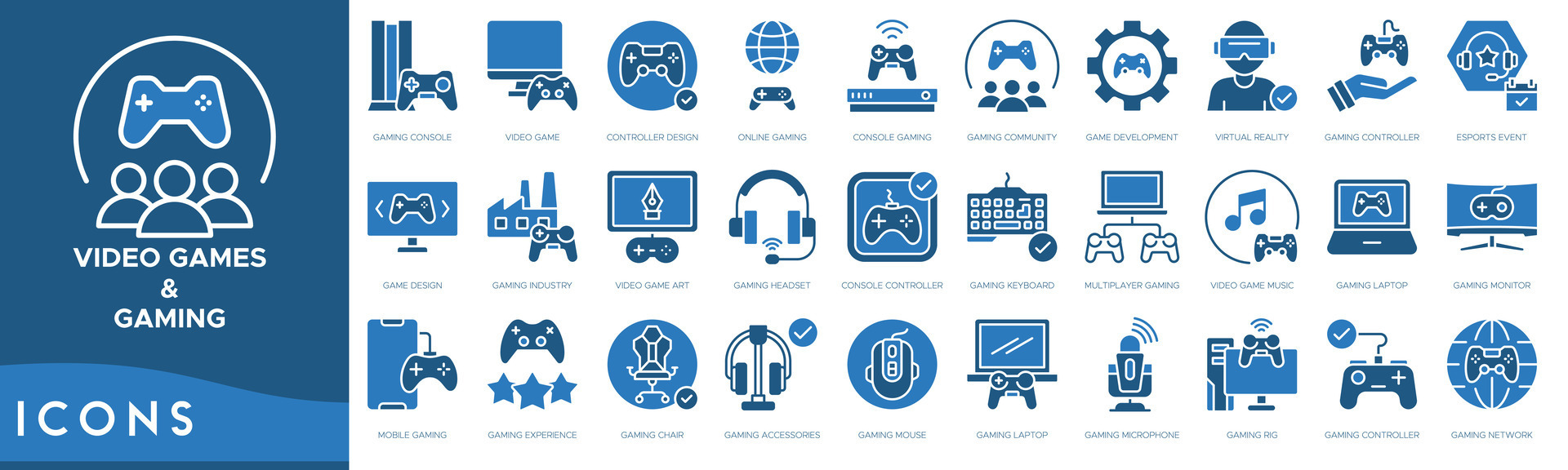 Games and Gaming icon set. Gaming Console, Game, Controller Design ...