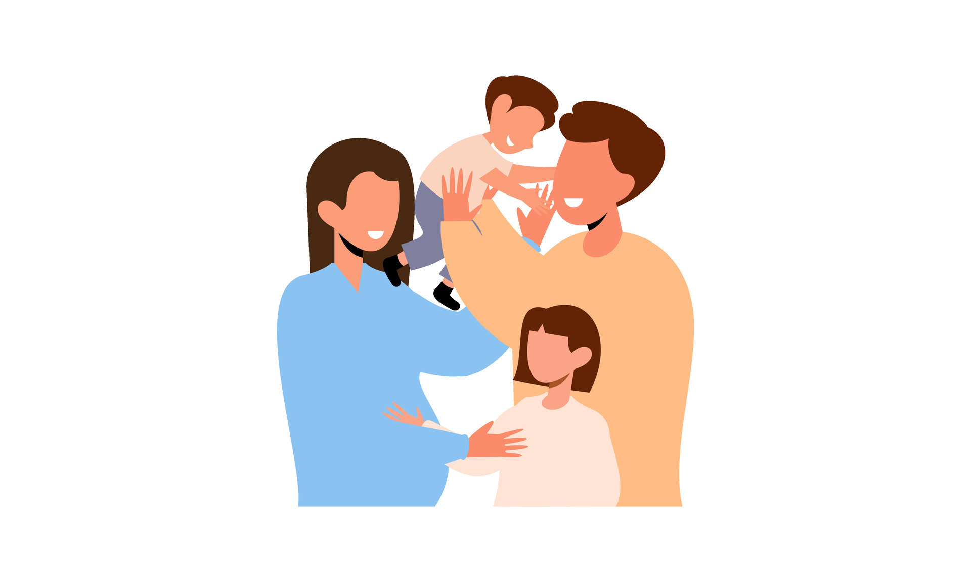 Happy big families hug illustration 46342338 Vector Art at Vecteezy