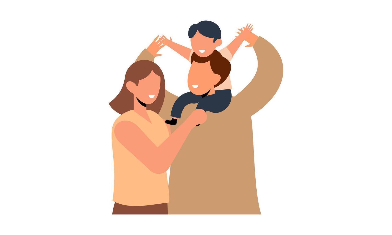 Happy big families hug illustration 46342339 Vector Art at Vecteezy