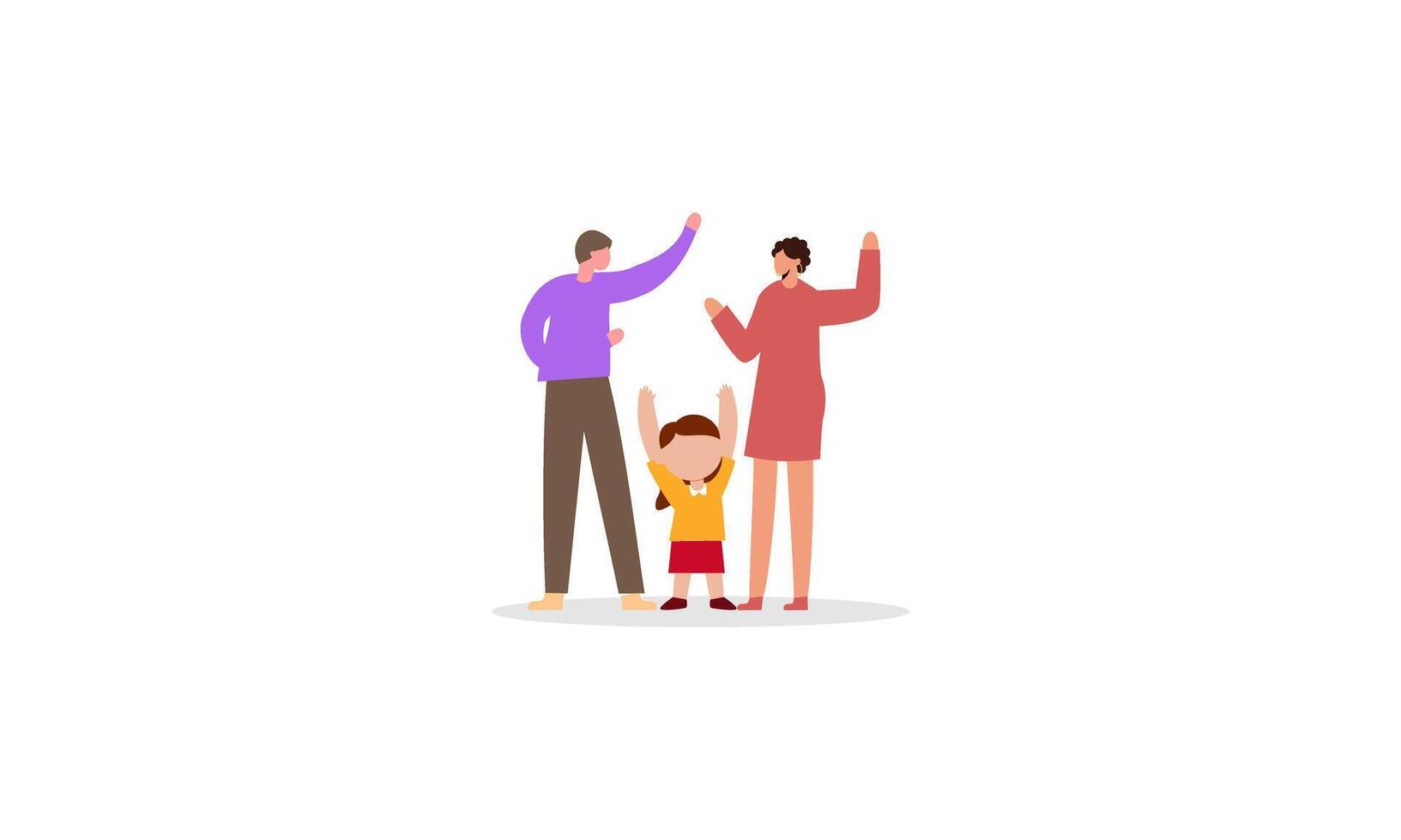 Happy big families hug illustration 46342383 Vector Art at Vecteezy