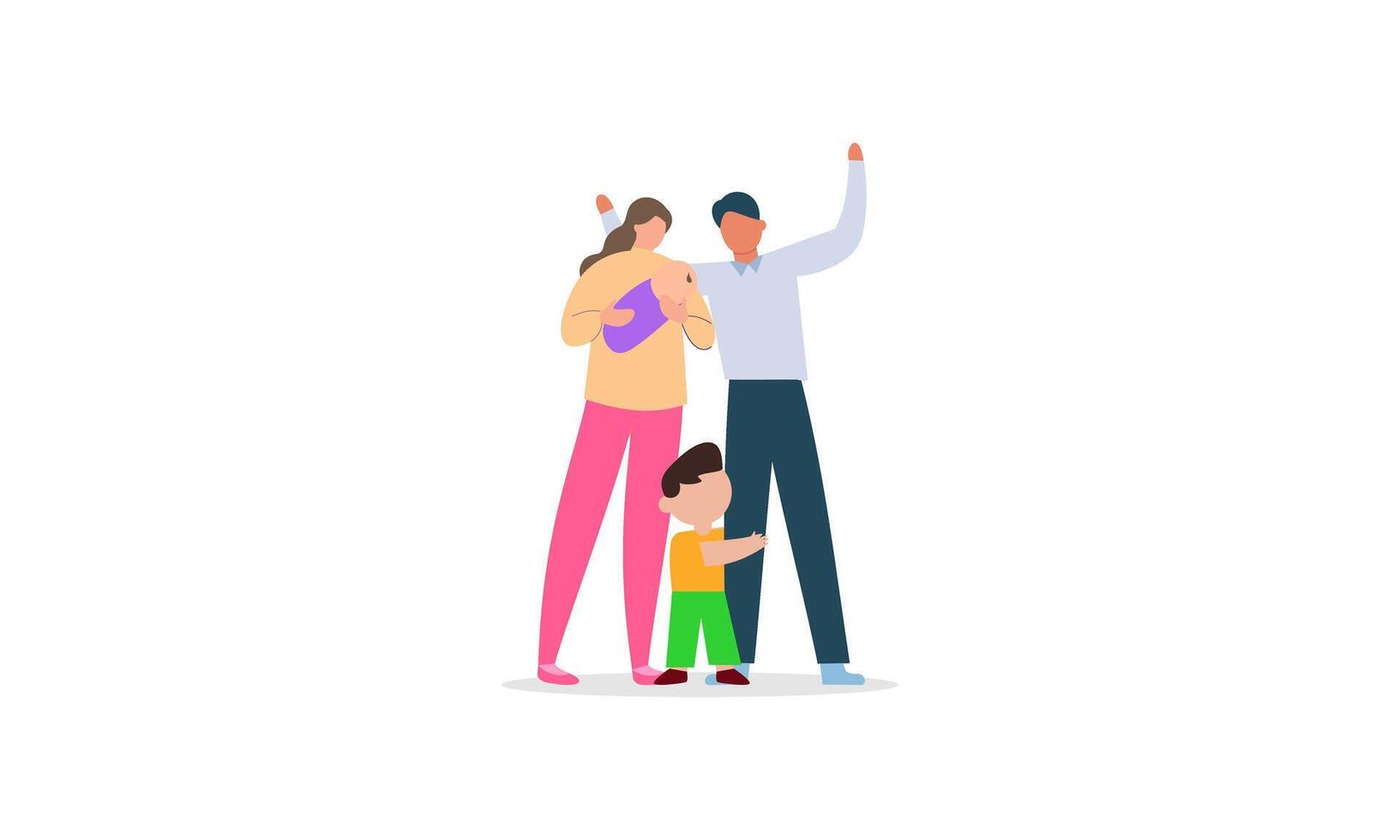 Happy big families hug illustration 46342403 Vector Art at Vecteezy