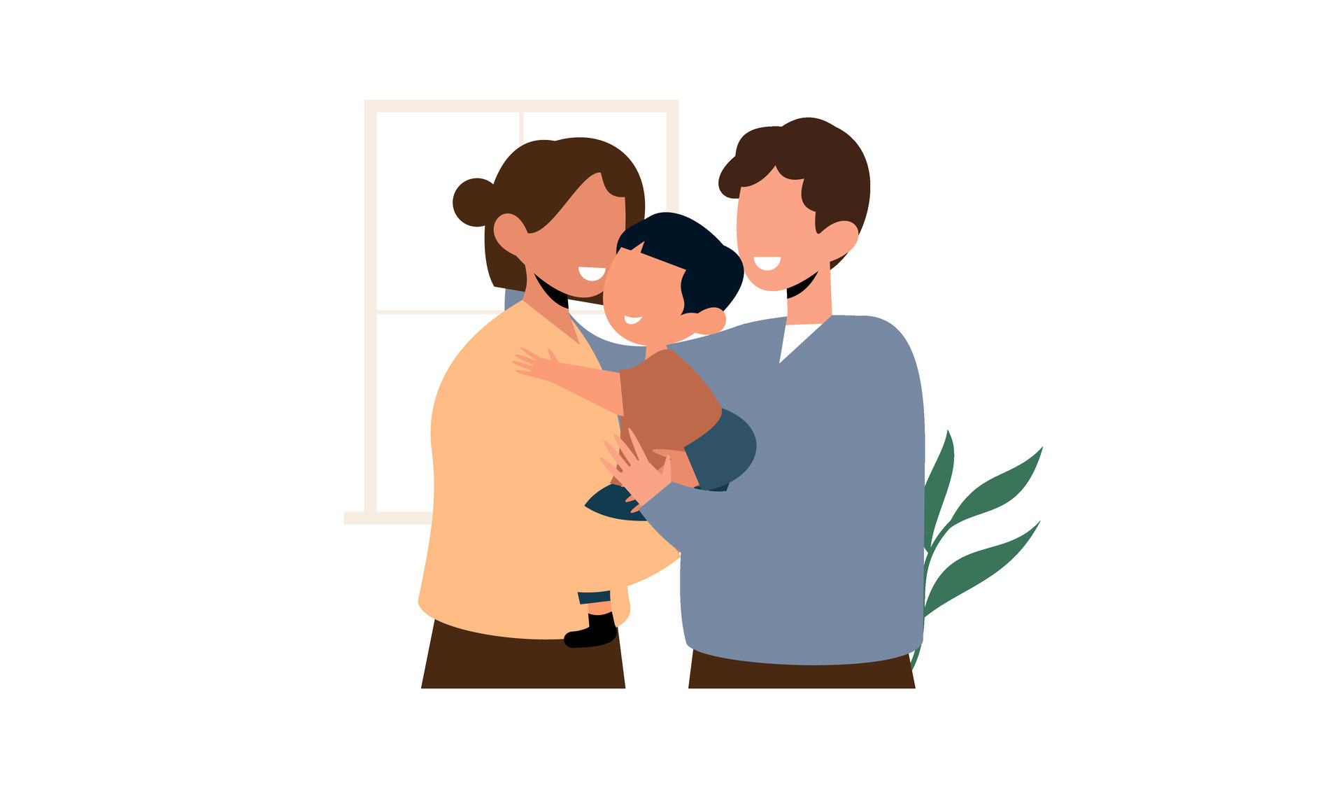 contento grande familias abrazo ilustración 46342410 Vector en Vecteezy